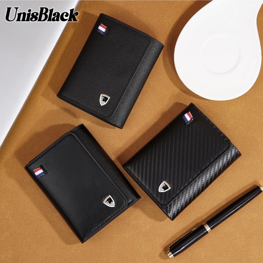UnisBlack Small Men Wallet , Short Wallet Men , Card Holder Wallet ...