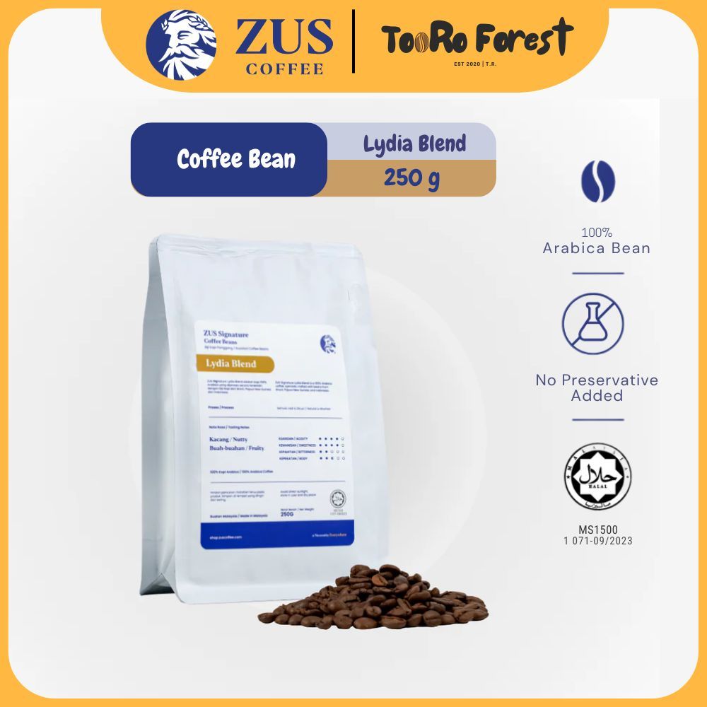 ZUS Signature Roasted Whole Bean Coffee - Lydia Blend - 250g | Shopee ...