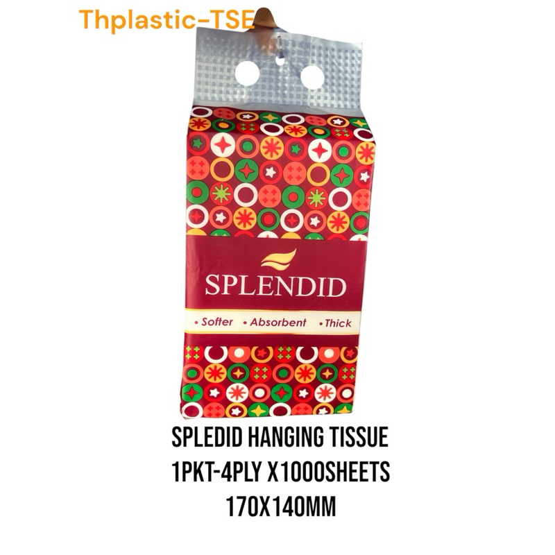 THplastic-Splendid hanging tissue M 170x140mm 4plyx1000sheet | Shopee ...