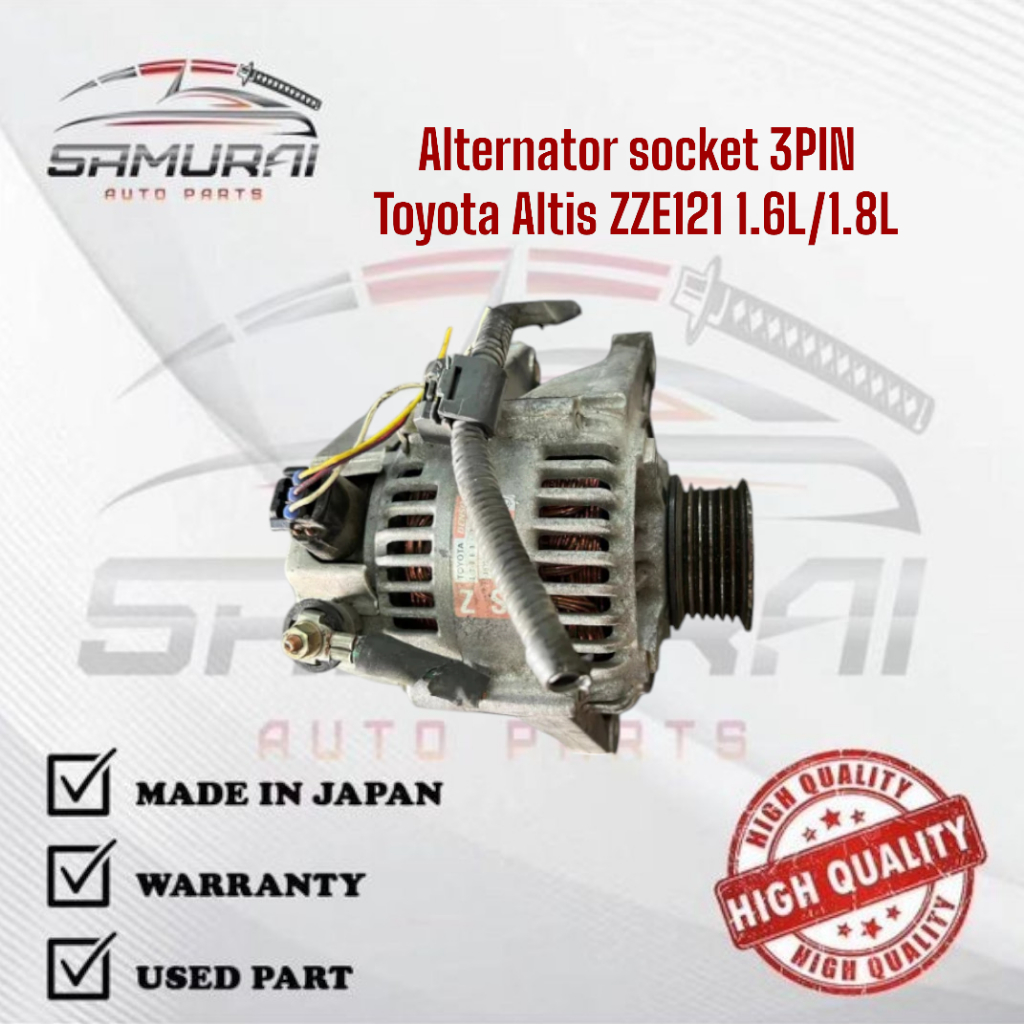 Toyota Altis ZZE121 1.6L/1.8L Alternator socket 3PIN | Shopee Malaysia