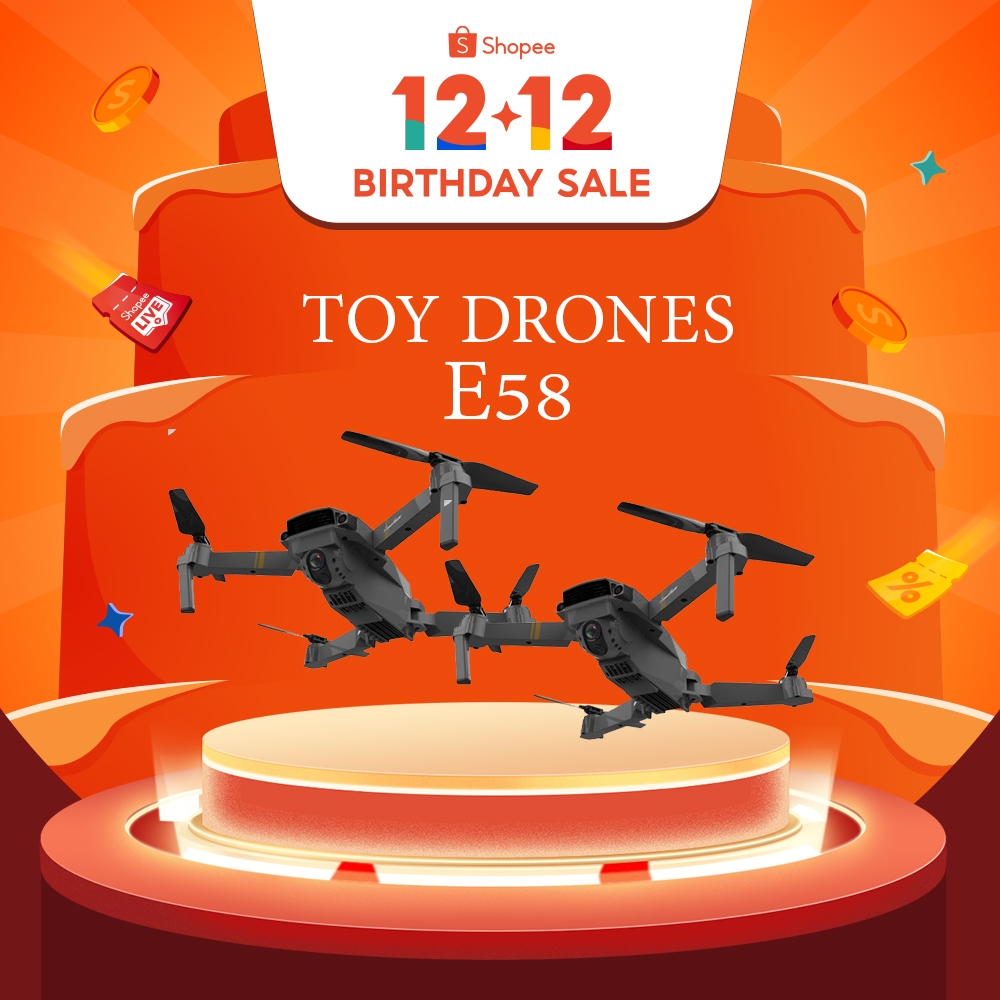 12.12 Brand Box Toy Drone E58 WIFI FPV With Wide Angle 720P HD Camera NO WARRANTY | Shopee Malaysia