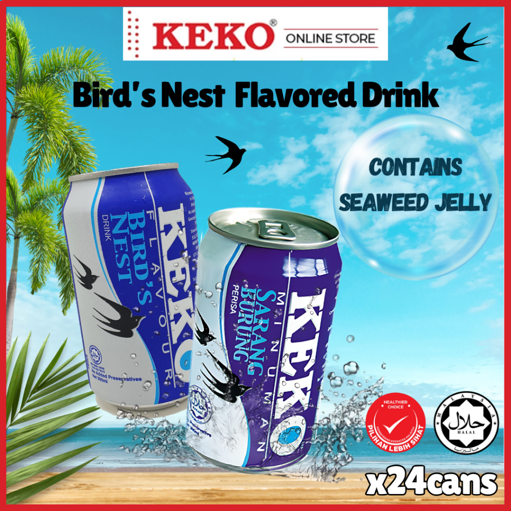 Halal KEKO Bird Nest Original Flavour Drink / Minuman Sarang Burung / 燕窝 风味 饮料 (300ml x 24 cans ...