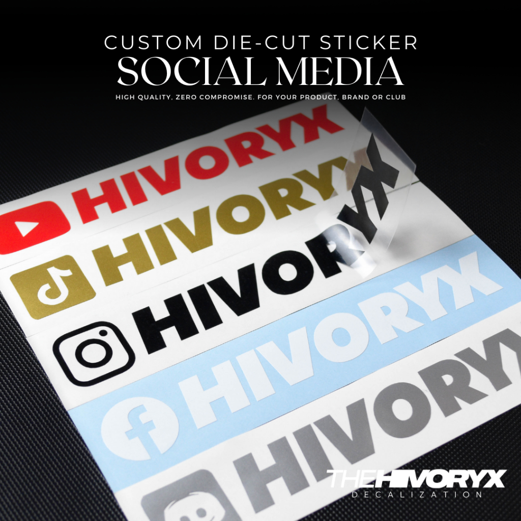 CUSTOM SOCIAL MEDIA STICKER / STIKER USERNAME CUSTOM [ FB IG TT YOUTUBE ...