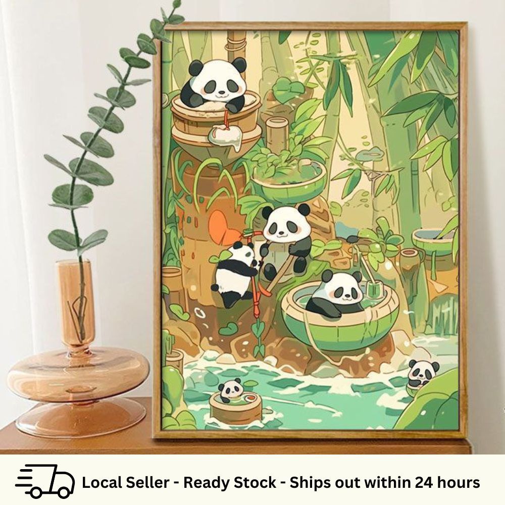[Pandas and Bamboo] 5D Beautiful Cute Panda Cartoon Kids Children ...