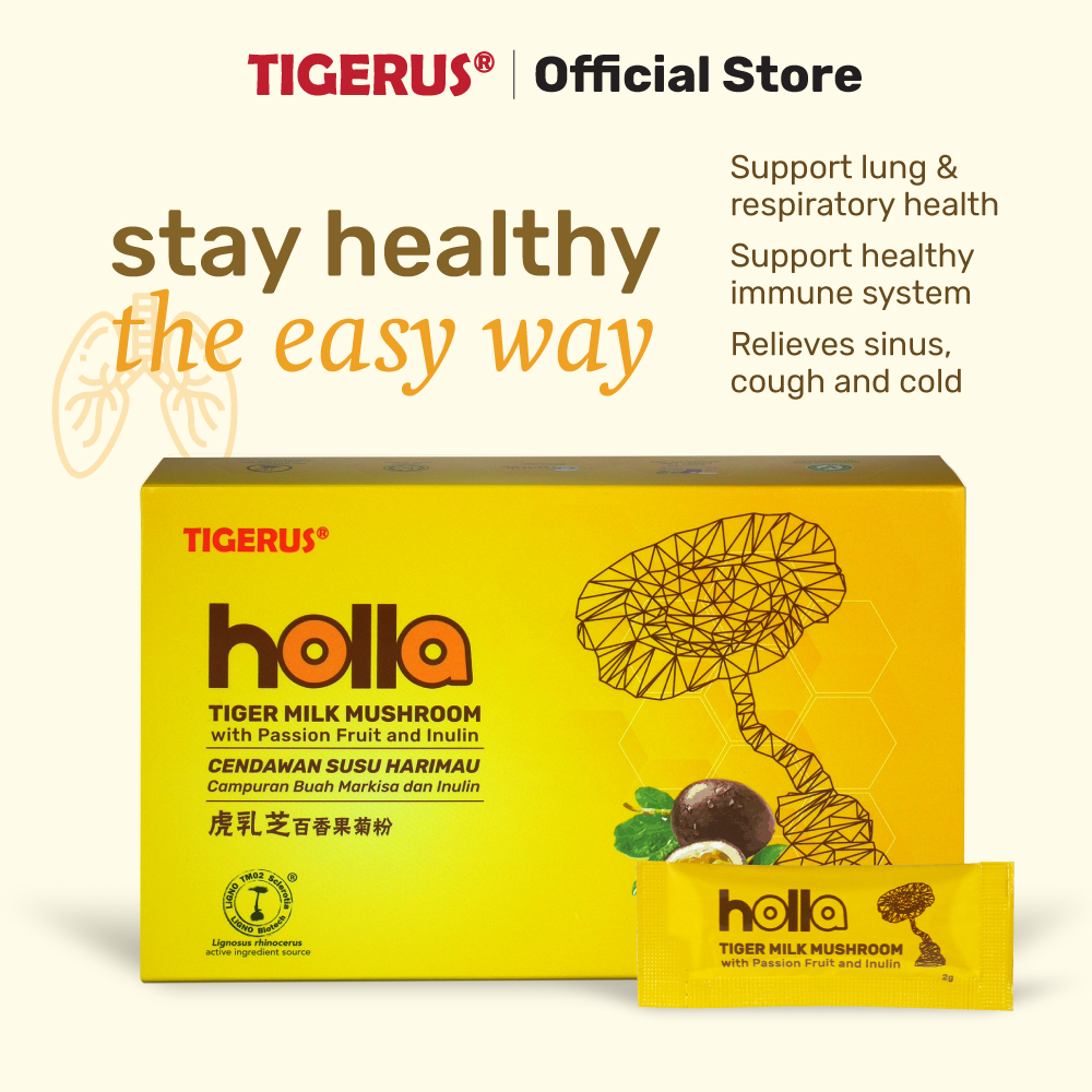 TIGERUS Holla Tiger Milk Mushroom With Passion Fruit And Inulin (2g x ...