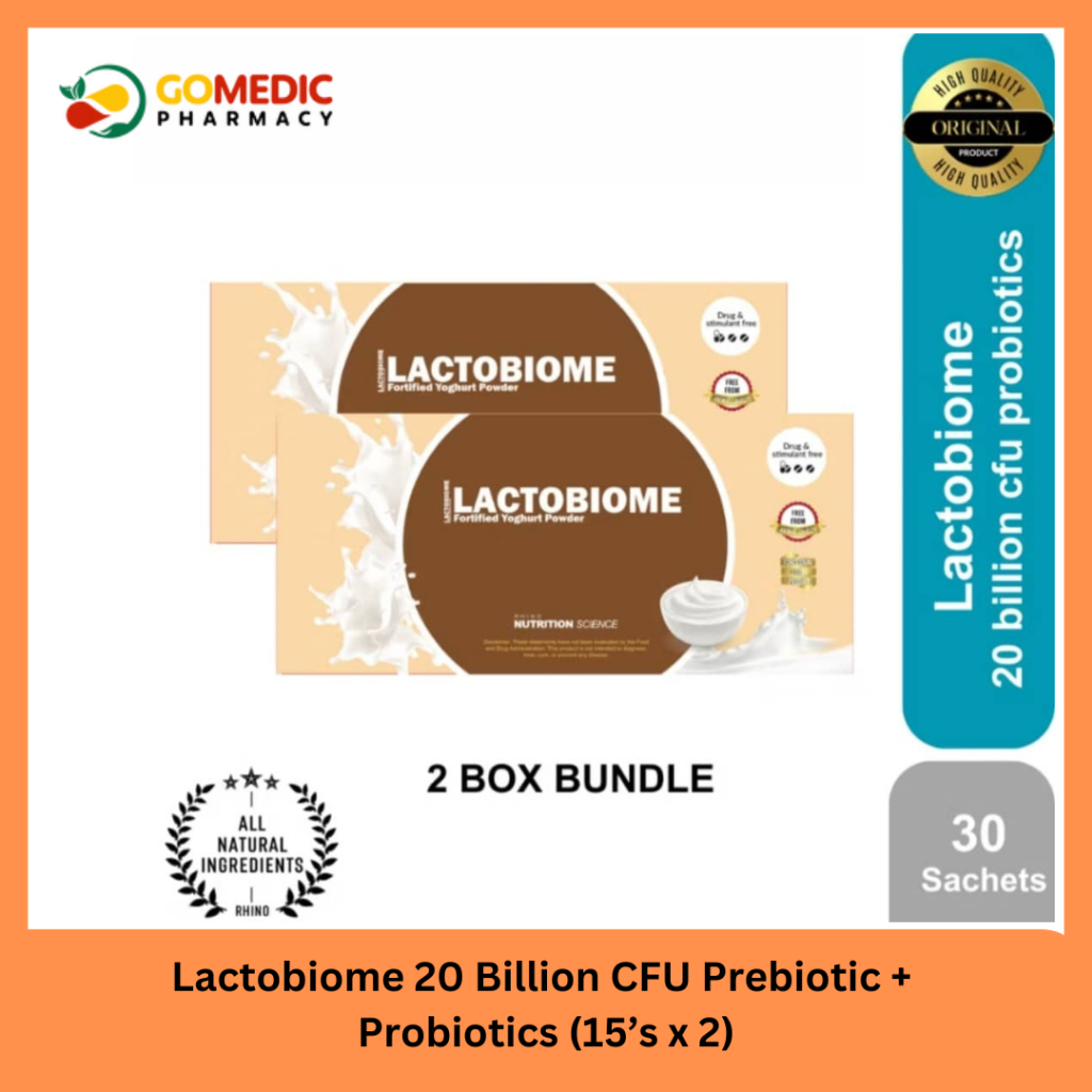Lactobiome 20 Billion CFU Prebiotic + Probiotics (15’s x 2) | Shopee ...
