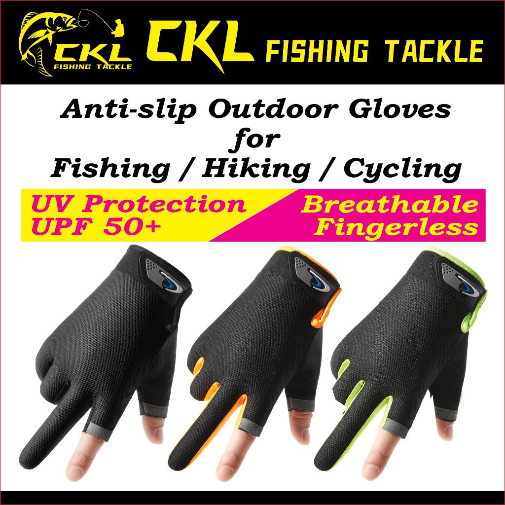 Fishing Gloves Sun Protection Breathable Fingerless Anti-Slip Outdoor ...