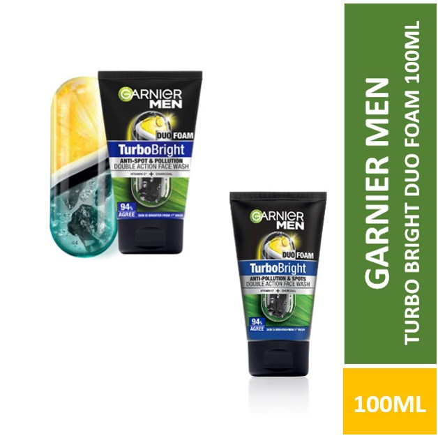 GARNIER MEN TURBO BRIGHT DUO FOAM 100ML | Shopee Malaysia