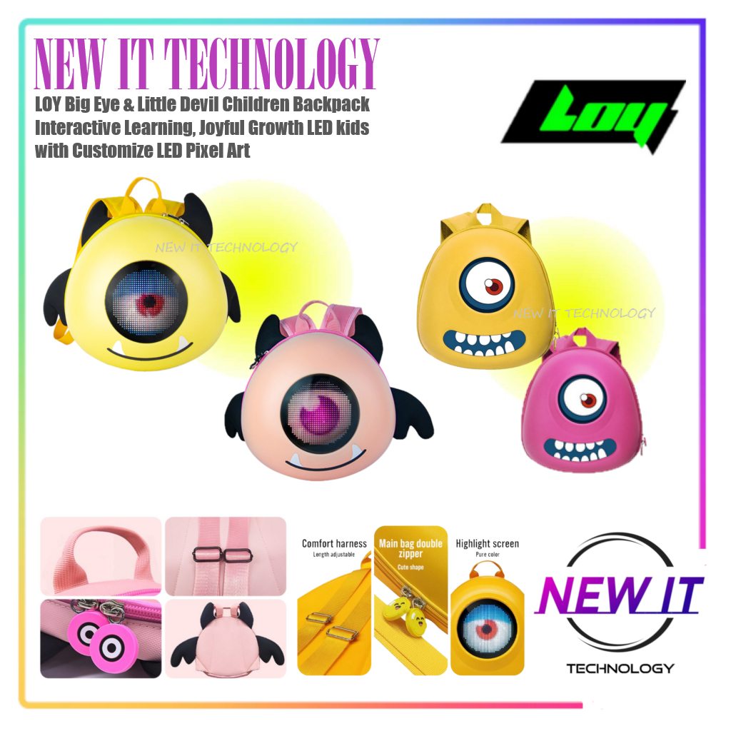 LOY Big Eye&Little Devil&Pup Head Children Backpack Interactive ...