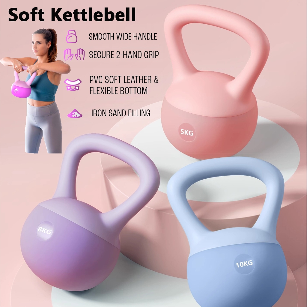 3H Kettlebell Lembut Premium Soft Kettlebell Anti Fall | Alat Senaman Wanita Home Fitness ...