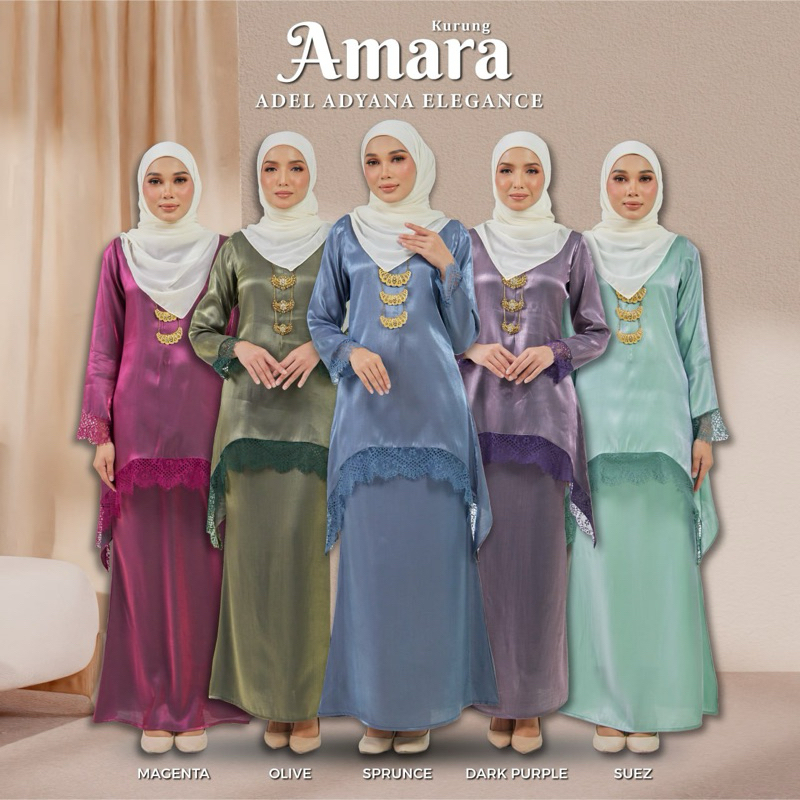 AMARA(PLUSSIZE) Baju raya plus size 2024 viral Premium Satin Shimmer ...