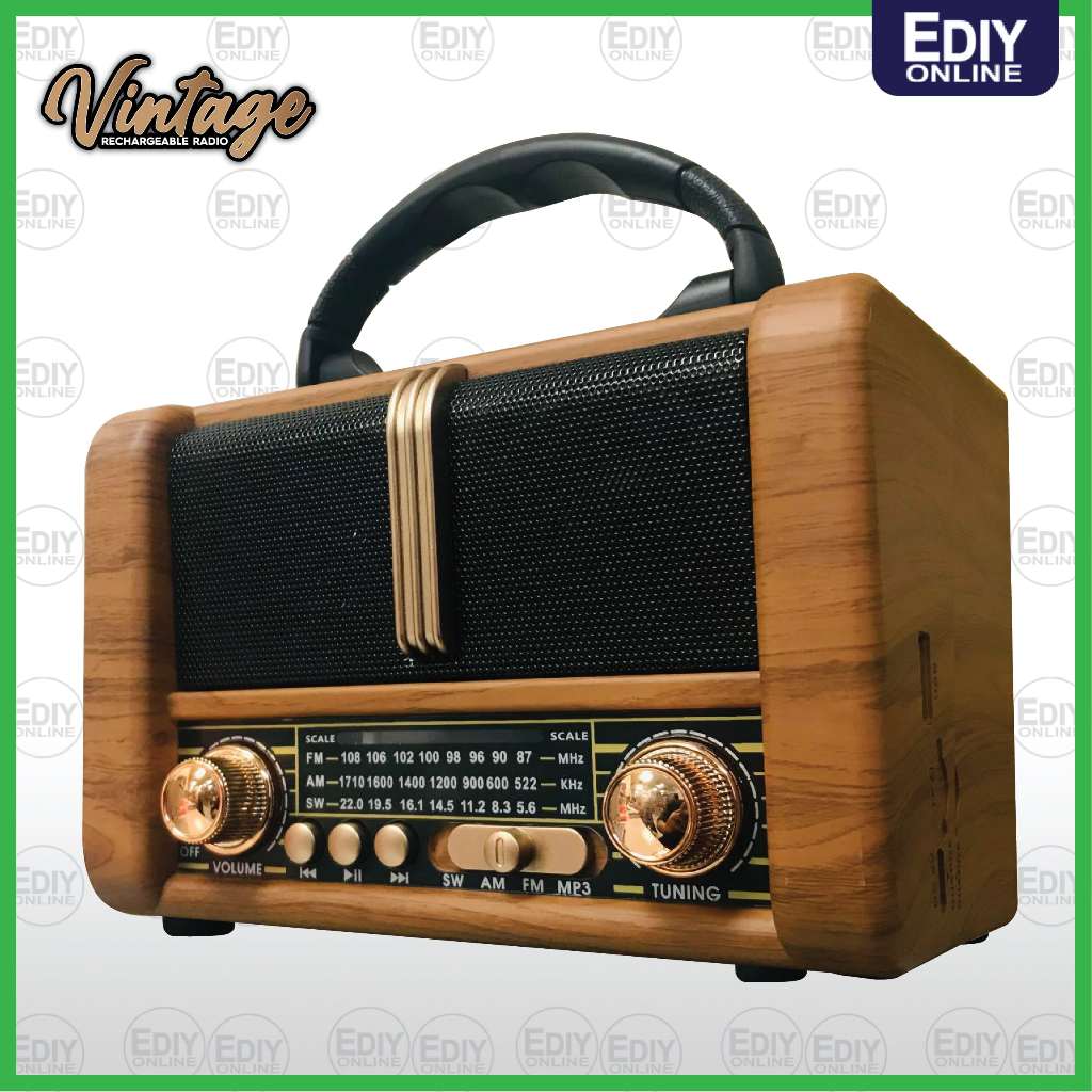 Vintage Rechargeable FM Radio Receiver Wireless Speaker Bluetooth USB ...