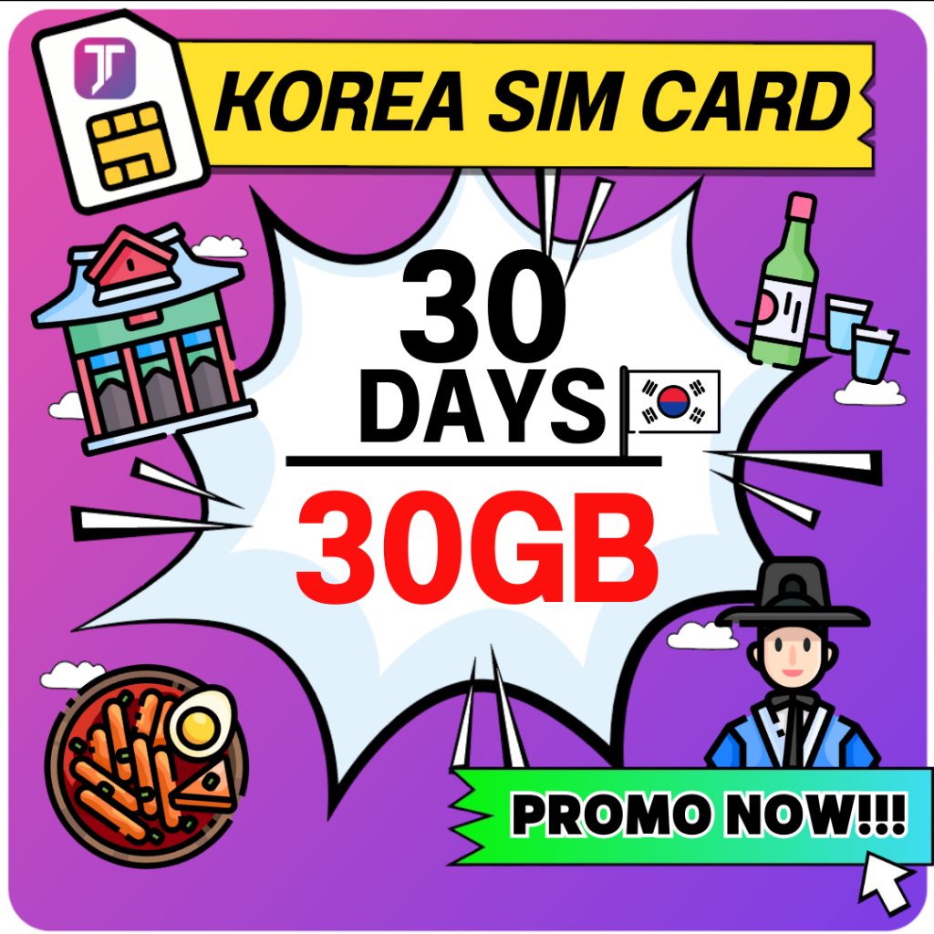 J Travel 【 Korea SIM Card 】UNLIMITED HOTSPOT NO CAP Travel Prepaid Sim Card 韩国上网卡 Korea Simkad ...