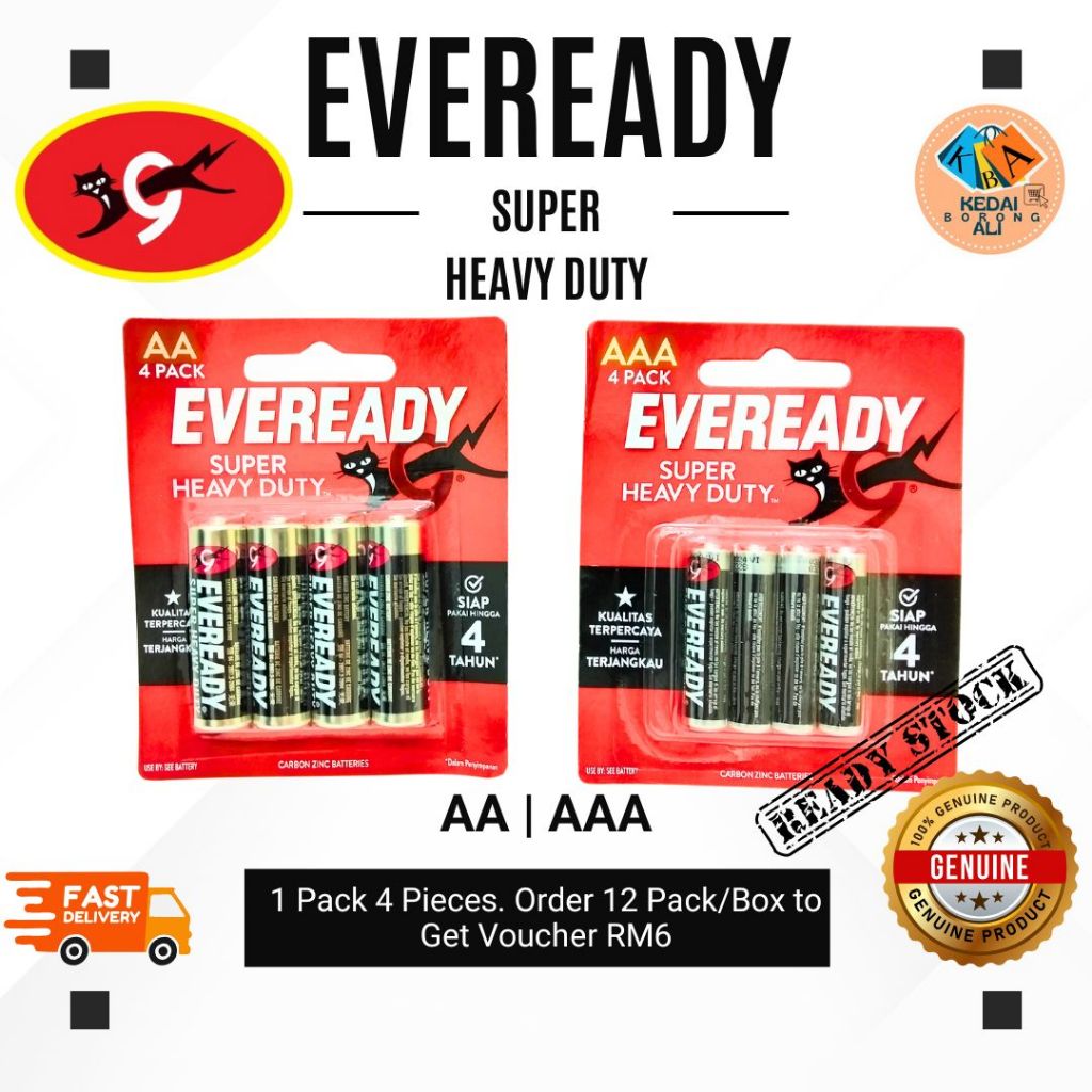 EVEREADY Super Heavy Duty AA/AAA Battery 4 PCS/Pack | Shopee Malaysia