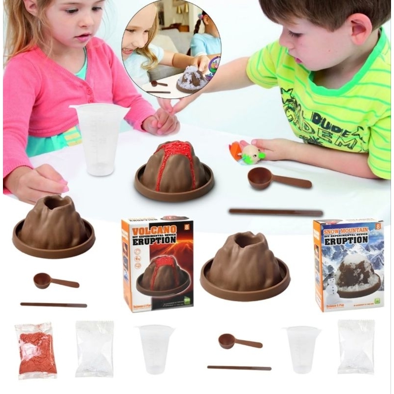 DIY Volcano Eruption & Snow Mountain Science experiment Kids.STEM Early ...