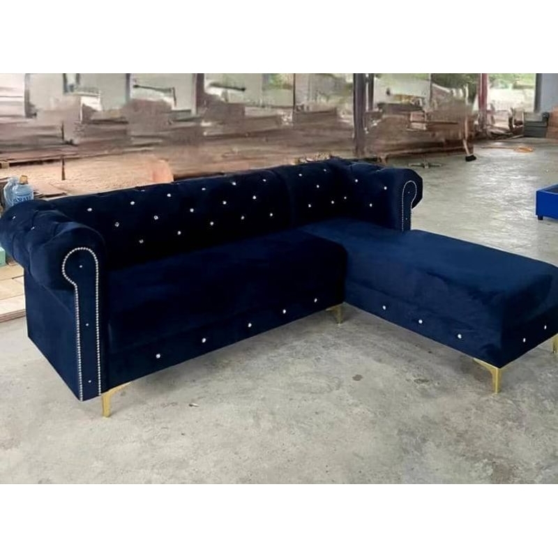 SOFA L SHAPE VELVET BALDU ROYAL KING SIZE KELANTAN FACTORY | Shopee ...