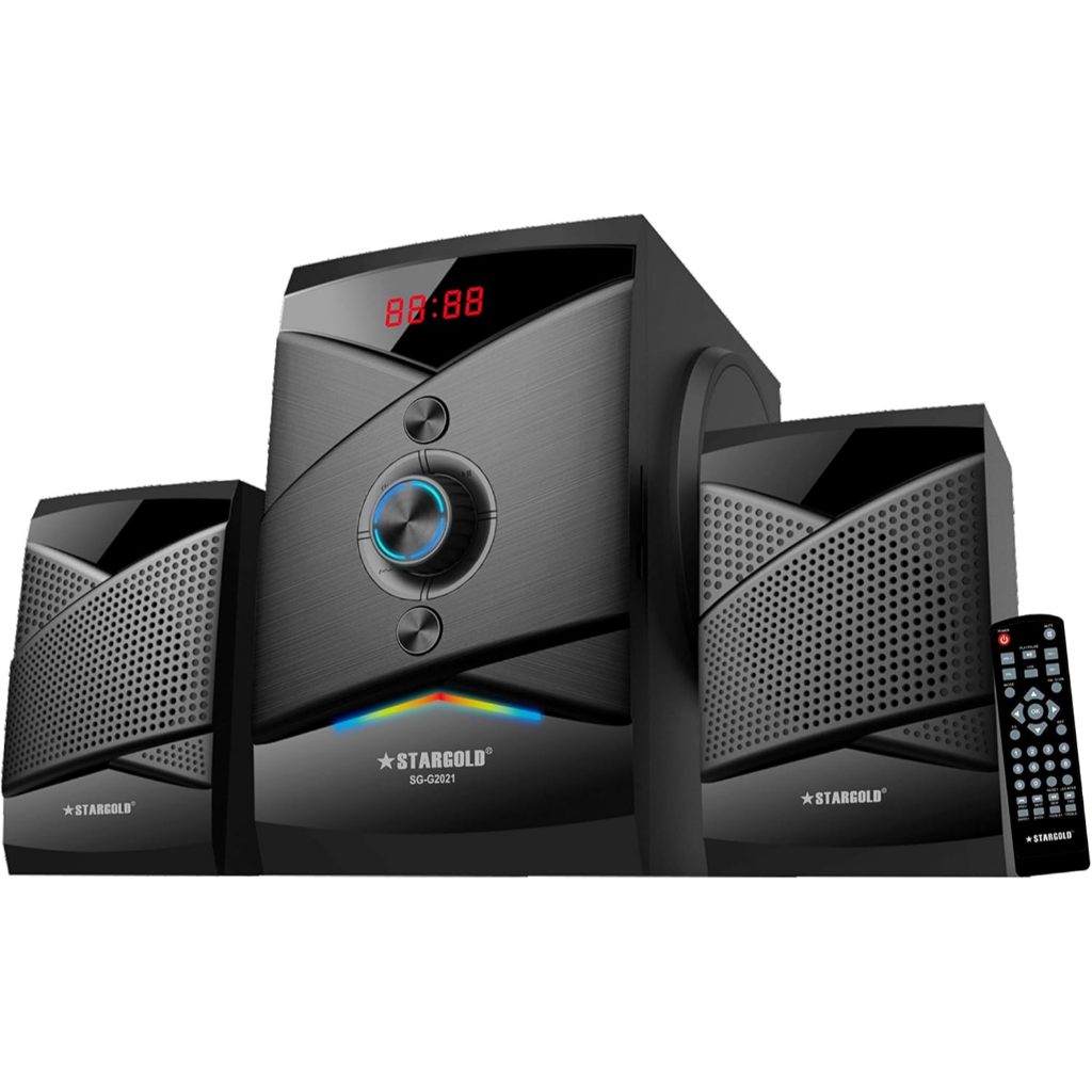 Stargold SG-G2021 Home Theater Speaker 2.1 Channel Multimedia Speaker System Subwoofer Remote ...