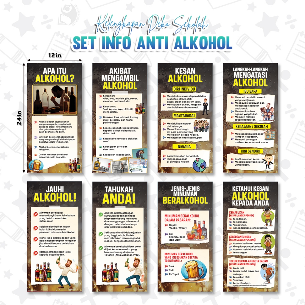🌼1 DAY SHIP🌼 SET INFO ANTI ALKOHOL ARAK (8in1) / INFO KAUNSELING ...