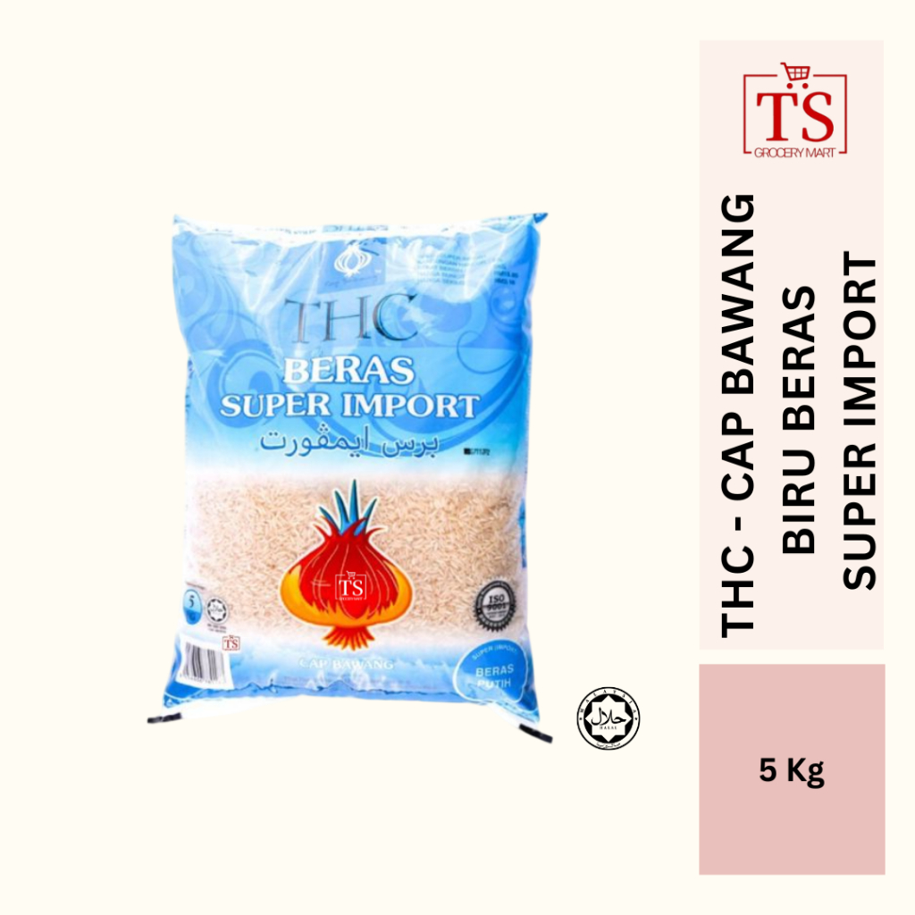 THC - CAP BAWANG BIRU - BERAS SUPER IMPORT - 5KG | Shopee Malaysia