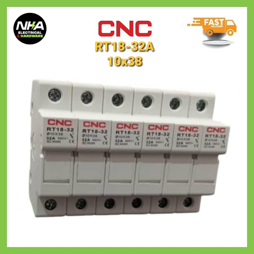 CNC RT18-32 FUSE BASE 32A 690VAC 1P DIN RAIL MOUNT FUSE HOLDER | Shopee ...