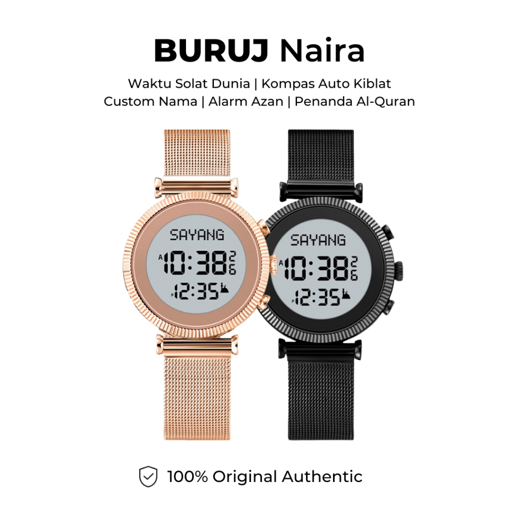 [ORIGINAL] BURUJ Naira Jam Tangan Azan Jam Azan Digital Jam Waktu Solat ...