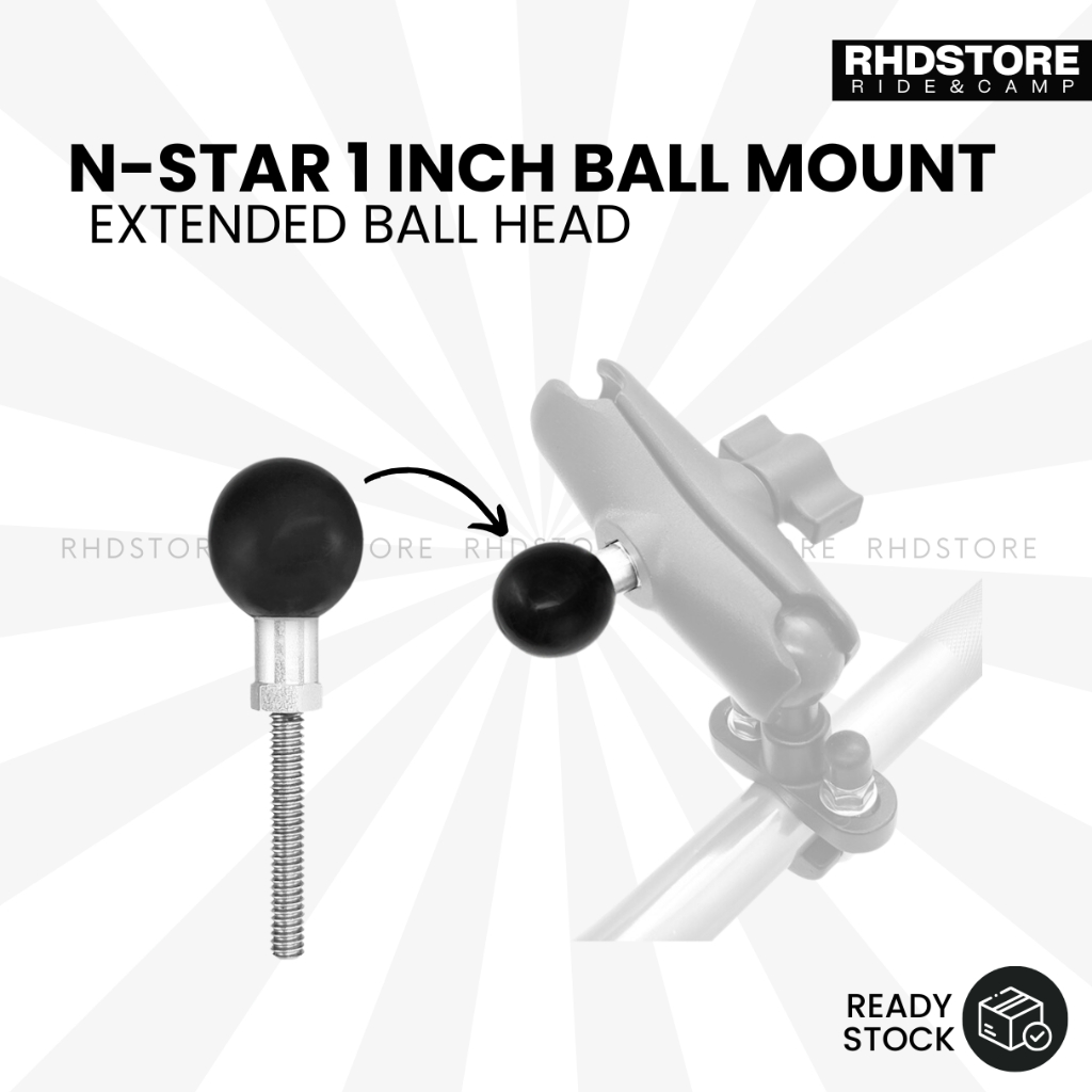 N-Star Extended Ball Head Adjustable Arm Bracket Accessories Motorcycle ...