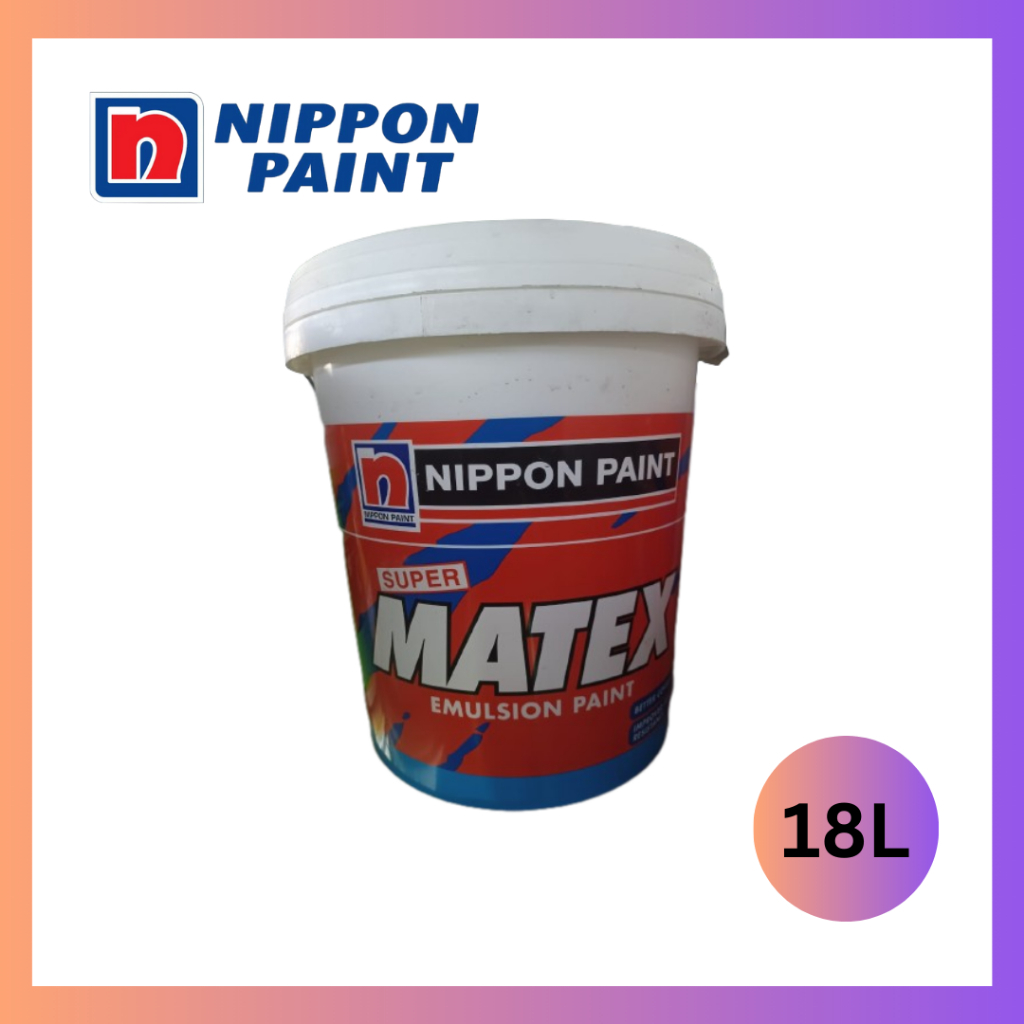 18L Nippon Paint Super Matex 145 Emulsion Interior Wall & Ceiling Paint ...