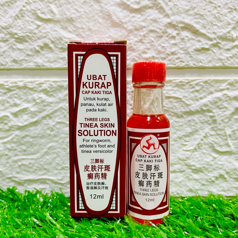 THREE LEGS TINEA SKIN SOLUTION 12ml (UBAT KURAP CAP KAKI TIGA) | Shopee ...