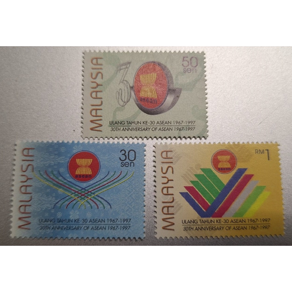New Postage Stamp Mint Setem Baru - 1997 ASEAN 30th Anniversary 3v Set ...