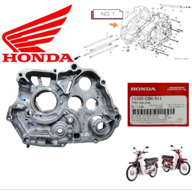 EX5 EX5 DREAM CRANKCASE CRANK CASE 11100-GB6-911 100% ORIGINAL | Shopee ...