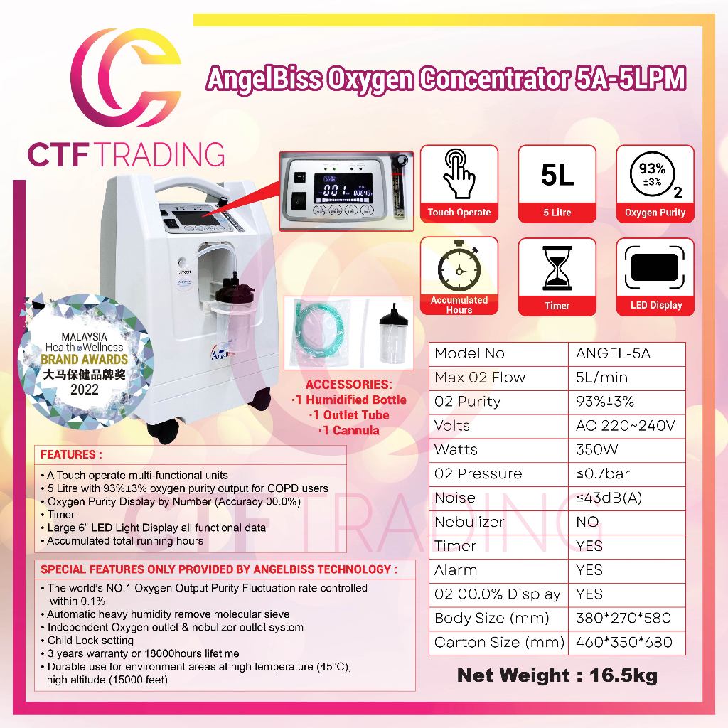 AngelBiss Oxygen Concentrator Series - Multiple Models Available ( 3L ...