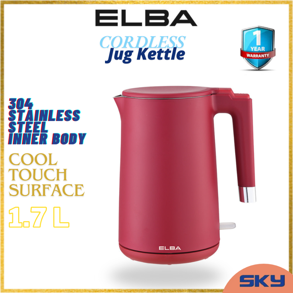 ELBA Jug Kettle EJK-Q1783SS(RD) - Safe Cool Touch Surface, Red (1.7L ...
