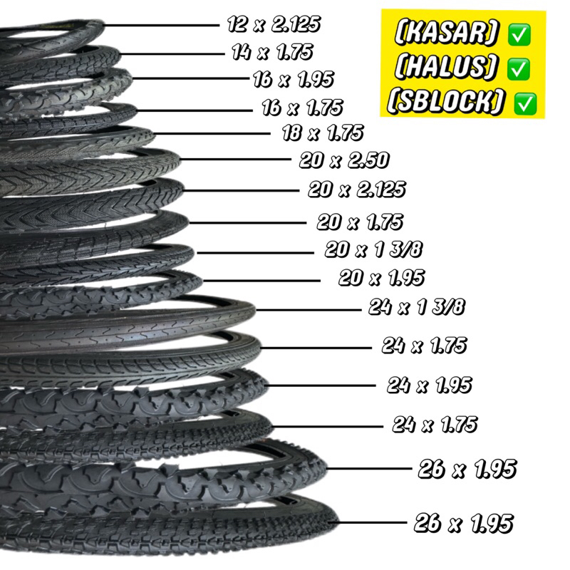 12”14”16”18”20”24”26” Tayar basikal MTB BMX CITY BIKE CLASSIC BIKE ...