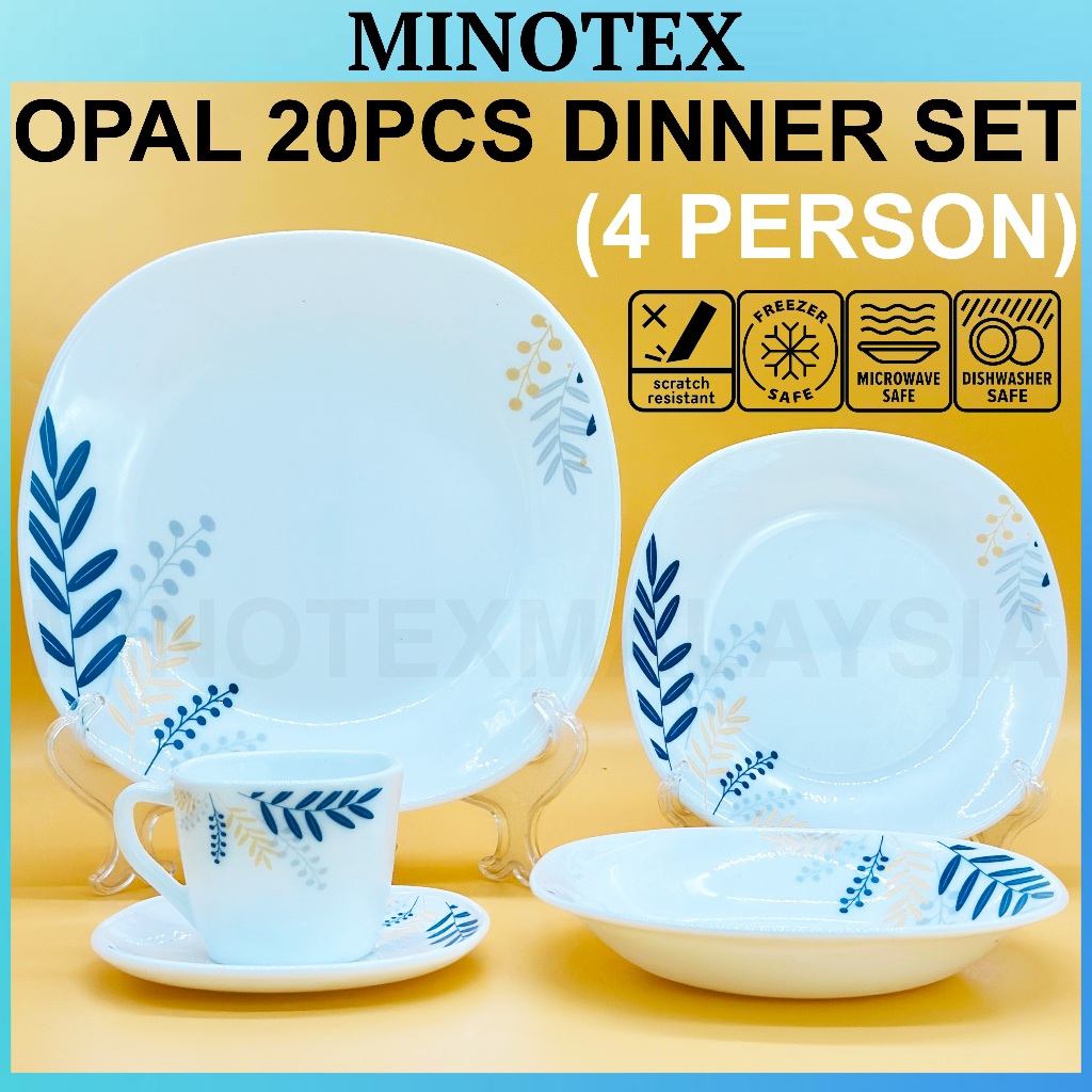 Set Pinggan Mangkuk Kaca Opal 20pcs / Pinggan Mangkuk Set / Set Pinggan ...