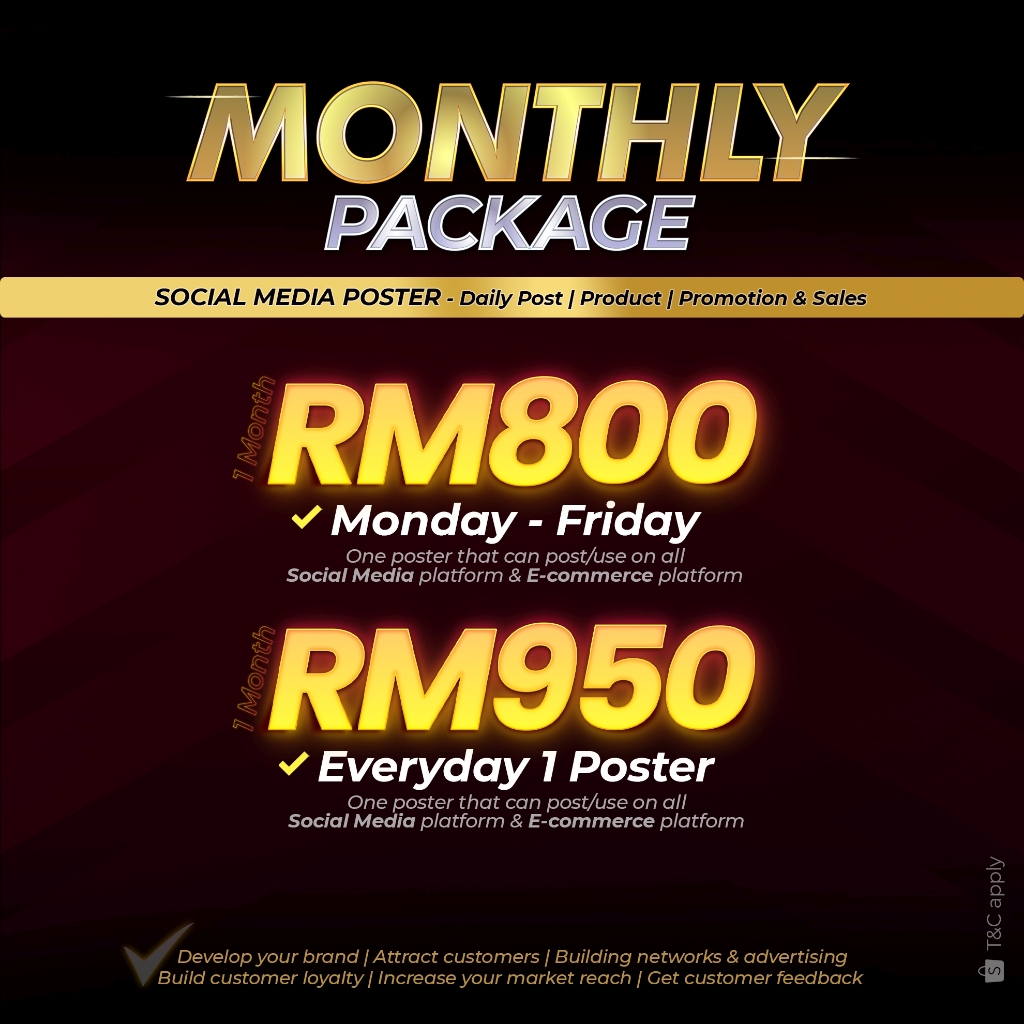 Service Design Monthly Pakej - for Social Media Poster | Shopee Malaysia