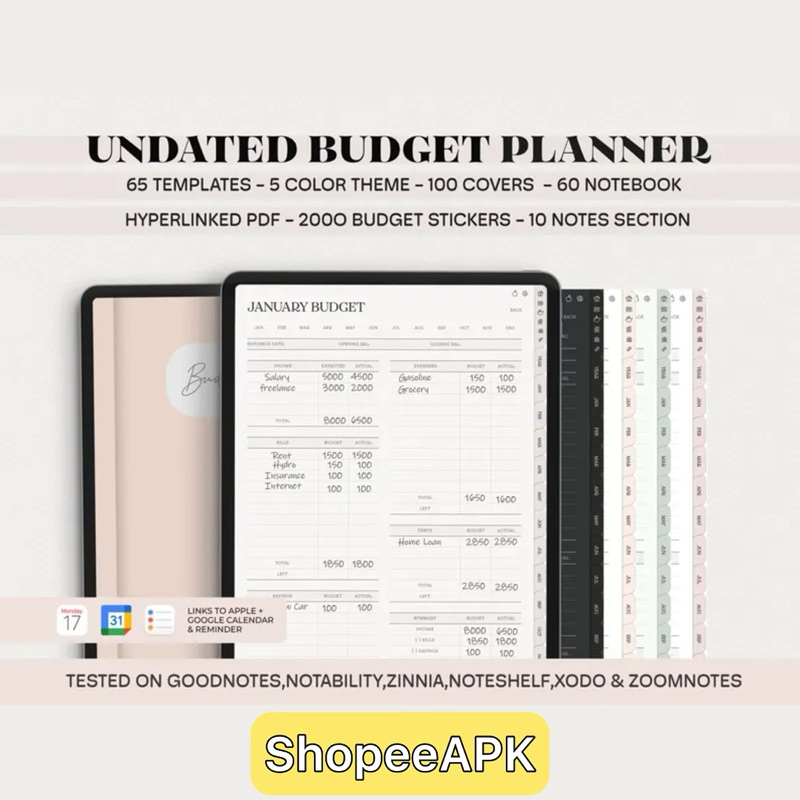 Digital Budget Planner | Finance Tracker, Undated GoodNotes Template ...