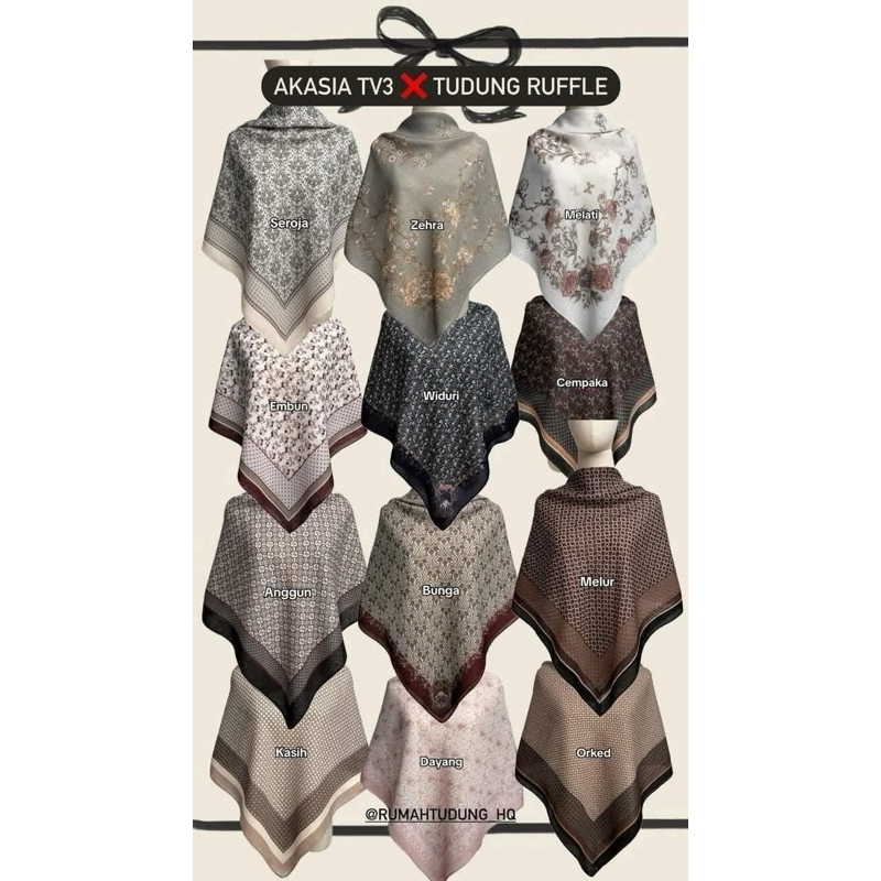 READY STOK RUFFLE AKASIA TV3 ( READY STOK ) NEW LAUNCHING TUDUNG RUFFLE ...