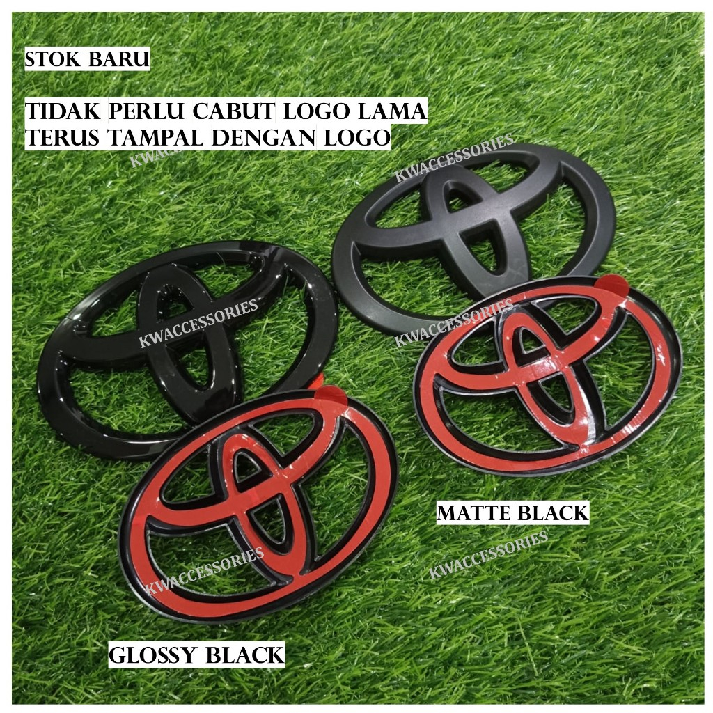 (Logo Cover PNP)Toyota Logo Cover PNP glossy black/Matte tampal terus ...