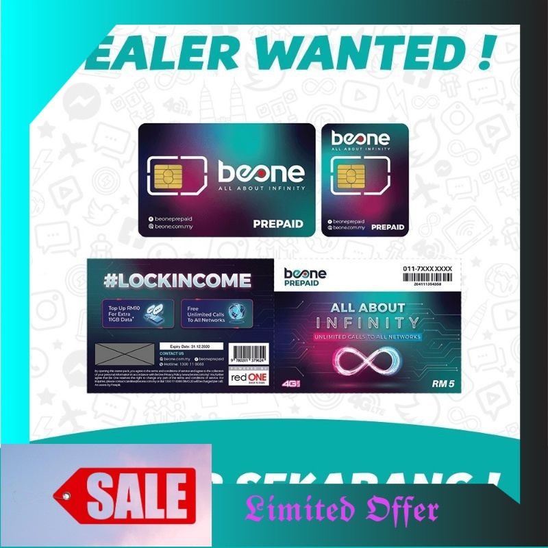 SIMKAD BEONE PREPAID ( RM30 ️DATA 130GB 5G/4G DATA PANTAS+CALL ...