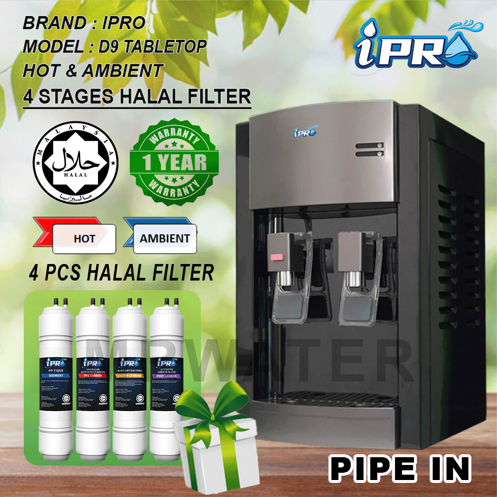 iPRO D9 Penapis Air Panas Hot & Normal Desktop Water Dispenser With 4 ...