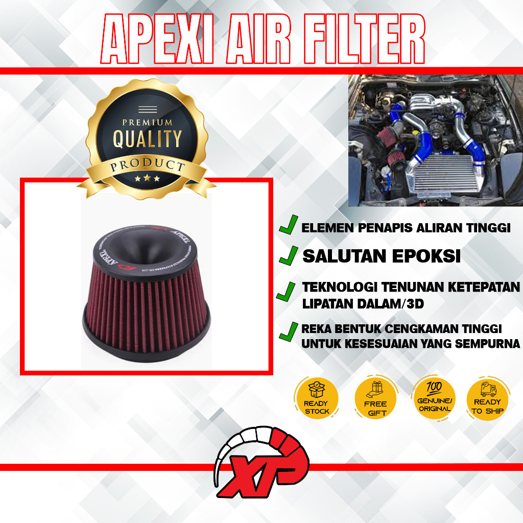 APEXI AIR FILTER 3" OPEN POD WASHABLE REUSABLE UNVERSAL FIT | Shopee ...