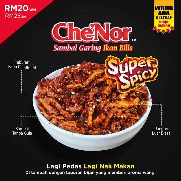 Che Nor Food Sambal Garing Ikan Bilis SUPER SPICY 160g | Shopee Malaysia
