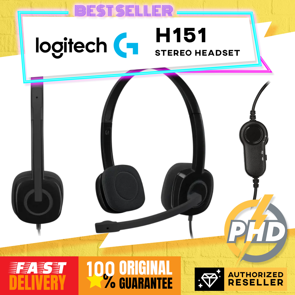 Logitech H151 Wired Headset, Stereo Headphones with Rotating Noise ...