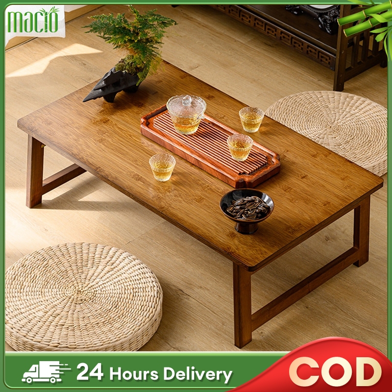 【In Stock】 Bamboo Foldable Side Table 60/70/80/100CM Low Table Mini ...