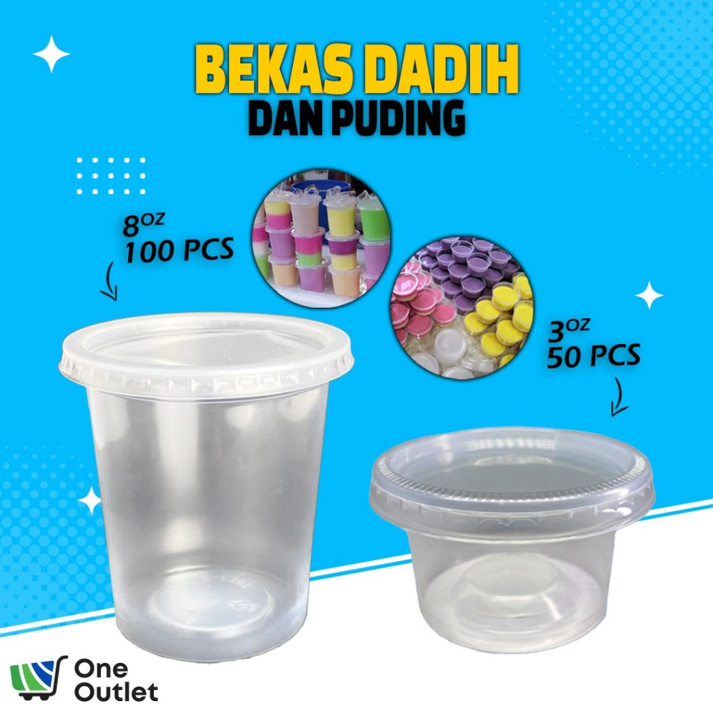 Bekas Dadih EC 8oz 100pcs / EPP 3oz 50pcs Round Plastic Container Bekas ...