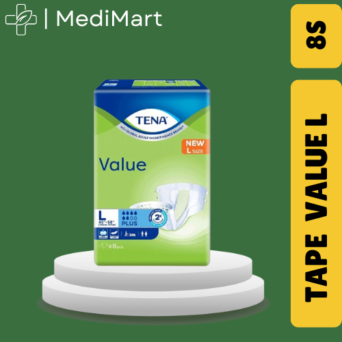 TENA Value Adult Diaper (Tape x L8s) | Shopee Malaysia
