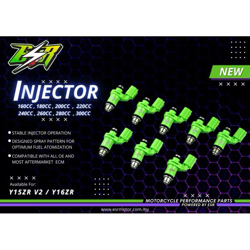ESR MOTOR 100% ORIGINAL RACING INJECTOR Y15ZR V2 RS150 SRL115 Fi 160CC ...