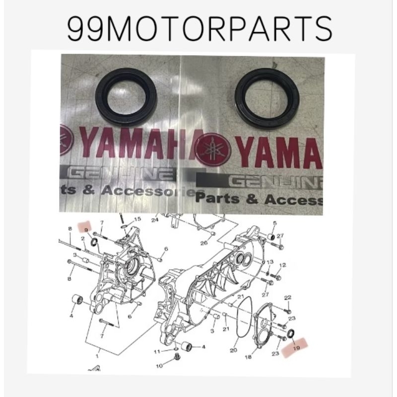 YAMAHA crankshaft nvx155 crank shaft nmax 155 NVX V1 / NVX V2 / NMAX V2 CVT / CRANKCASE OIL SEAL ...