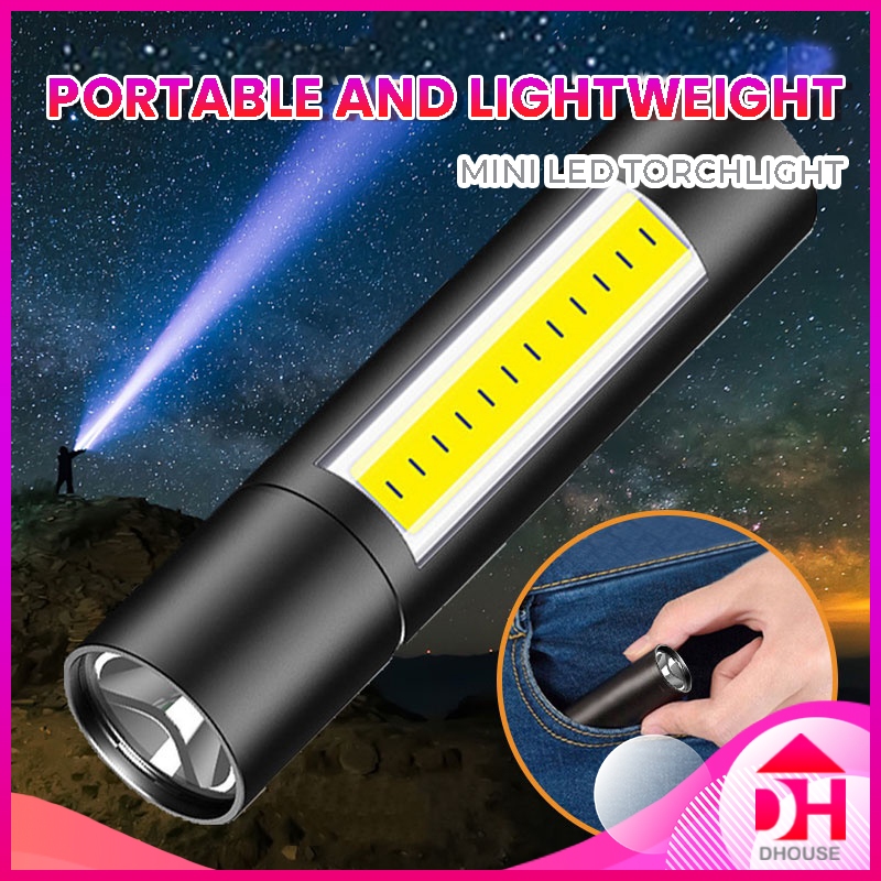 Mini Torchlight LED COB XPE EDC 3 Mode Flashlight Bright Lamp Camping ...