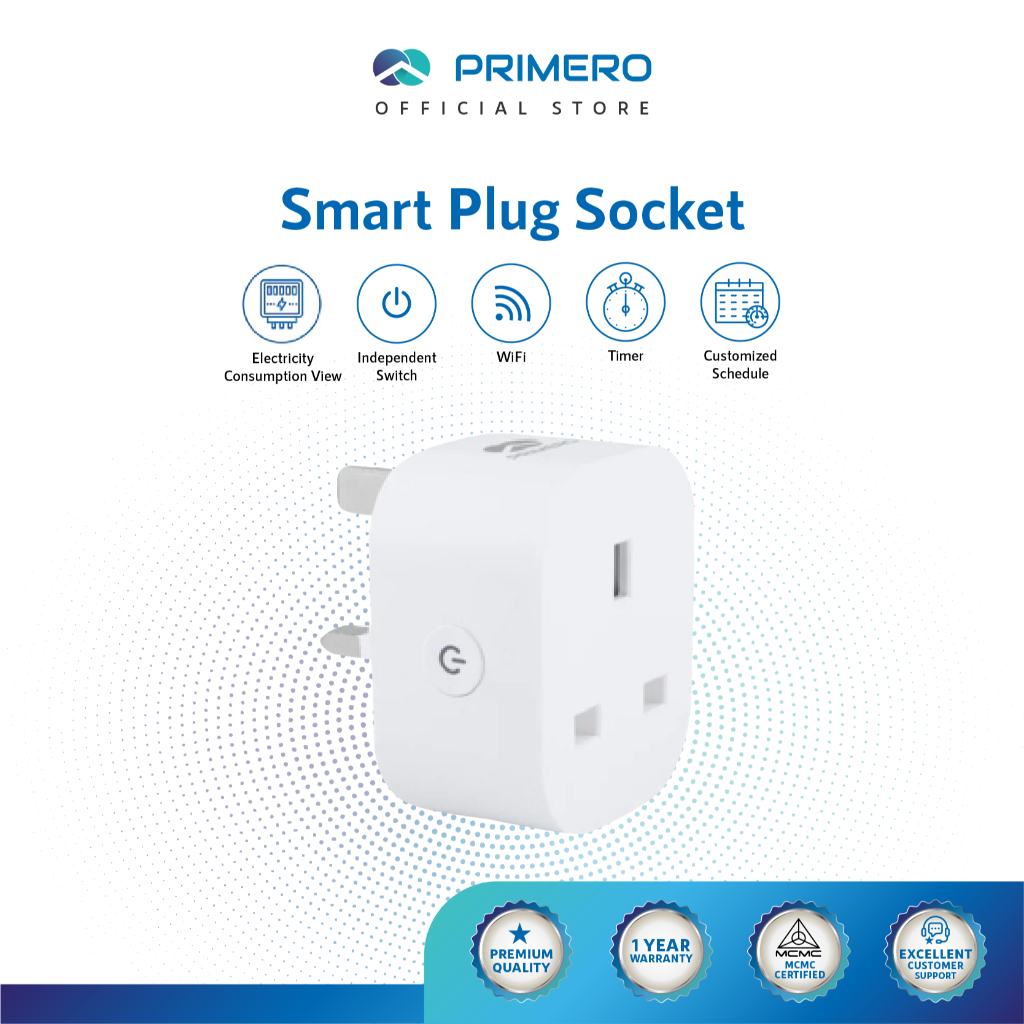 PRIMERO Smart Plug Socket with Energy Monitoring, Schedule & Voice Control | Shopee Malaysia